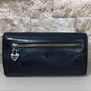 Brighton | Bags | Brighton Wallet Leather Black Purse Large Clutch ...